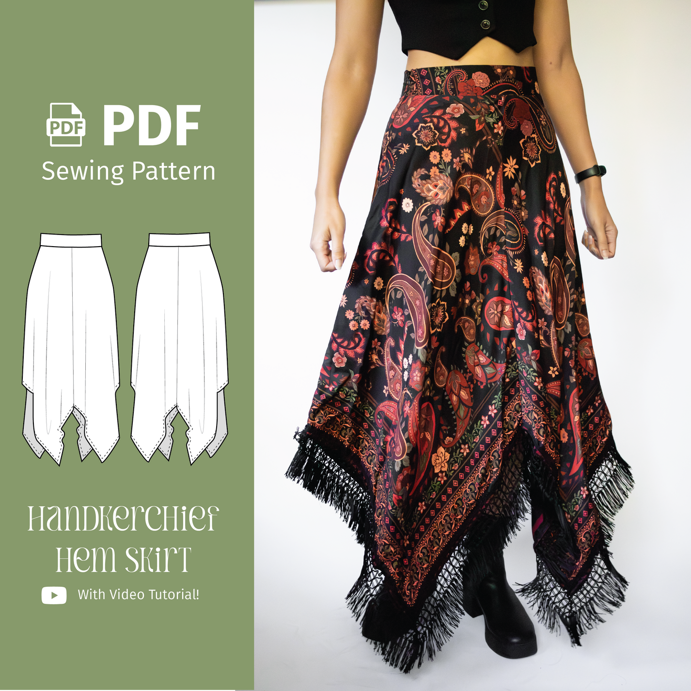 Handkerchief Hem Skirt - PDF Pattern – By Notches
